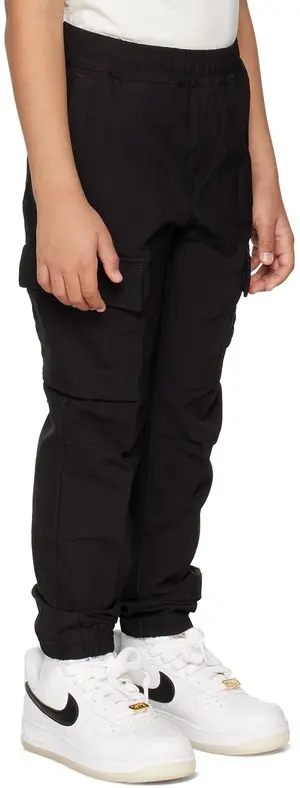 Stone Island Cargo Trousers With Logo Patch - Black