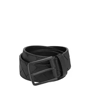 Bottega Veneta Woven Buckled Belt - Black
