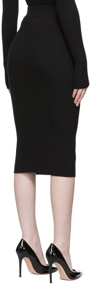 Versace Ribbed Knit Midi Skirt