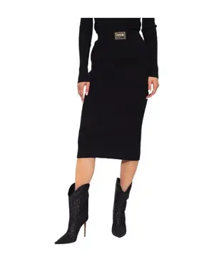 Versace Ribbed Knit Midi Skirt