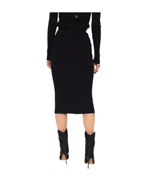 Versace Ribbed Knit Midi Skirt