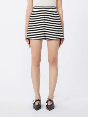 Max Mara Striped High-waisted Jersey Shorts