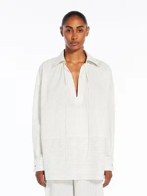 Max Mara Striped Long-sleeve Shirt With French Cuffs