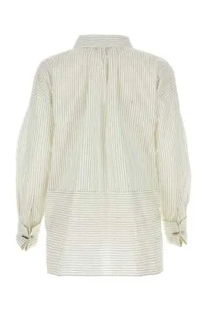 Max Mara Striped Long-sleeve Shirt With French Cuffs - White