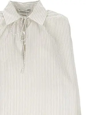 Max Mara Striped Long-sleeve Shirt With French Cuffs - White