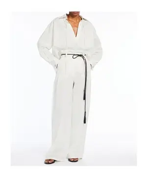 Max Mara Striped Long-sleeve Shirt With French Cuffs - White