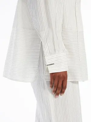 Max Mara Striped Long-sleeve Shirt With French Cuffs - White