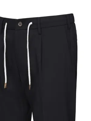 Eleventy Drawstring Tailored Pants - Navy
