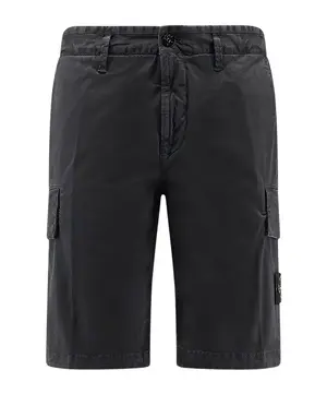 Stone Island Regular Fit Cargo Bermuda Shorts - Black