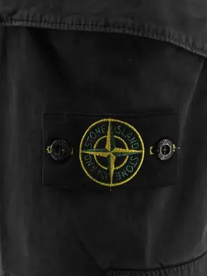 Stone Island Regular Fit Cargo Bermuda Shorts - Black