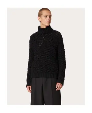 Valentino Garavani High Neck Long-sleeved Knitted Pullover