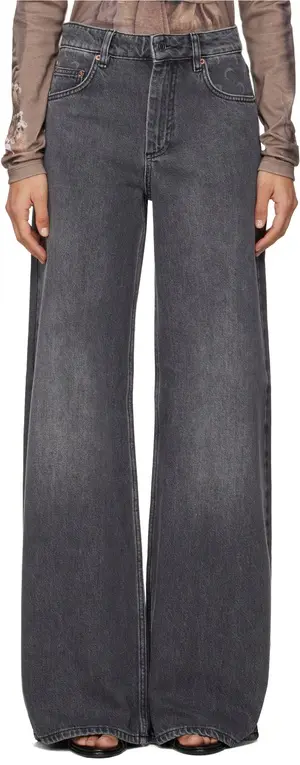 MARINE SERRE Laser Wash Flared Jeans - Black