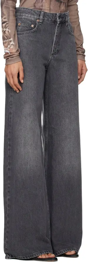 MARINE SERRE Laser Wash Flared Jeans - Black