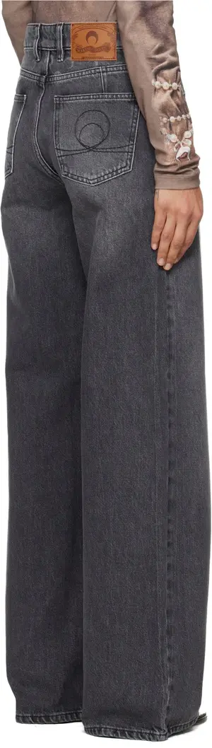 MARINE SERRE Laser Wash Flared Jeans - Black