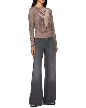 MARINE SERRE Laser Wash Flared Jeans - Black