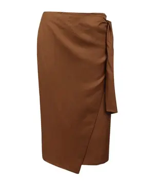 Max Mara Tequila Asymmetric Midi Skirt - Brown