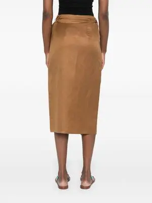 Max Mara Tequila Asymmetric Midi Skirt - Brown