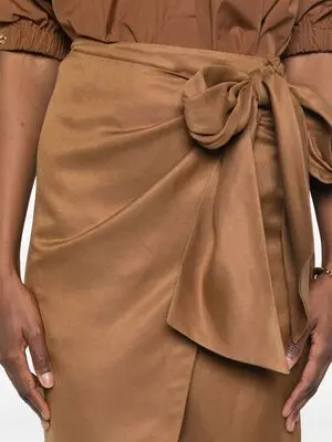 Max Mara Tequila Asymmetric Midi Skirt - Brown