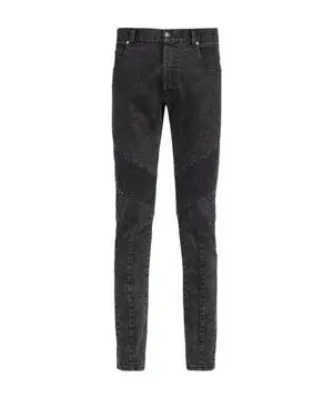 Balmain Logo Debossed Skinny Jeans - Black