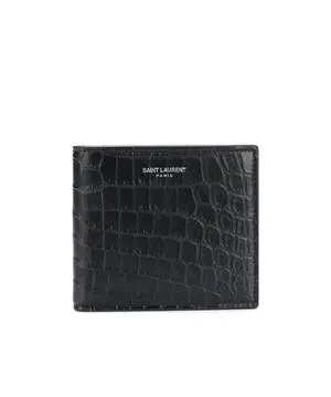 Saint Laurent East/west Embossed Bi-fold Wallet - Black