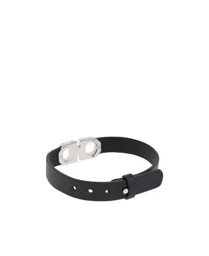 FERRAGAMO Gancini Logo Leather Bracelet