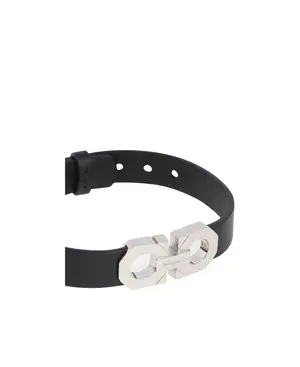 FERRAGAMO Gancini Logo Leather Bracelet