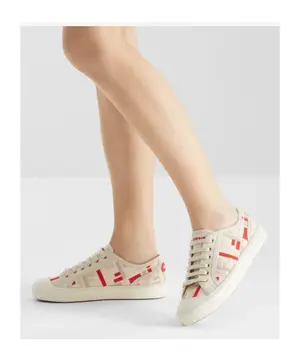 Fendi Domino Ff Embroidered Canvas Sneakers - Light Brown
