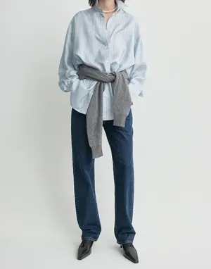 TOTEME Oversized Striped Shirt - Gray