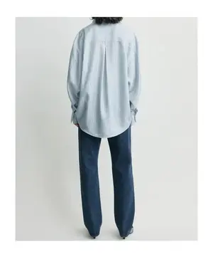 TOTEME Oversized Striped Shirt - Gray