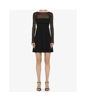 Givenchy Draped Monogram Tulle Dress
