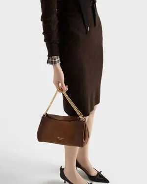 Prada Openwork Cashmere Knit Midi Skirt