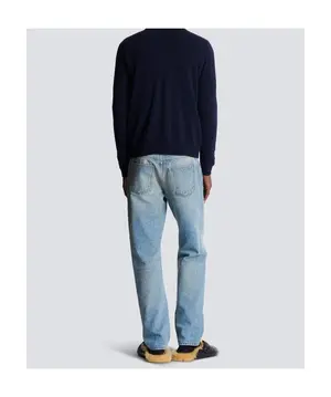 Balmain Eco-cashmere Jumper With Button Detailing - Navy Blue