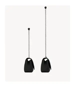 Saint Laurent Loulou Logo Plaque Small Shoulder Bag - Black