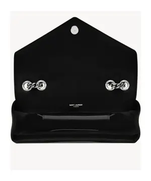 Saint Laurent Loulou Logo Plaque Small Shoulder Bag - Black
