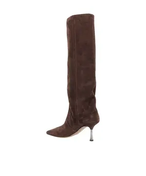 Paris Texas Square Toe Stiletto Heel Boots - Red