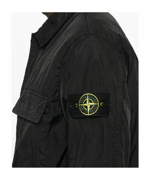 Stone Island Lightweight Patch Pocket Shirt Jacket - Black