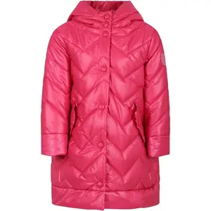Monnalisa Logo Patch Quilted Hooded Down Jacket