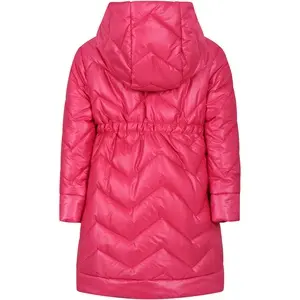 Monnalisa Logo Patch Quilted Hooded Down Jacket