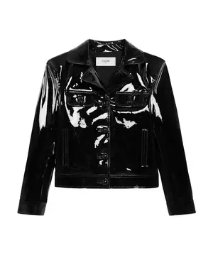 Celine Blouson Jacket In Patent Lambskin Leather