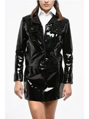 Celine Blouson Jacket In Patent Lambskin Leather