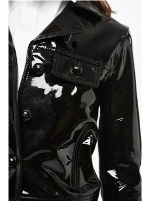 Celine Blouson Jacket In Patent Lambskin Leather