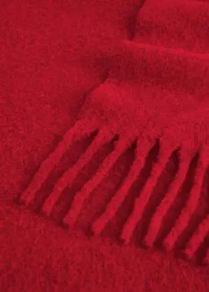 TOTEME Fuzzy Fringed Scarf - Red