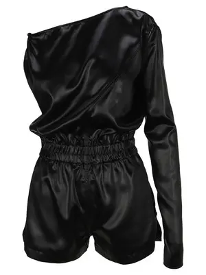 Rick Owens One-shoulder Satin Playsuit