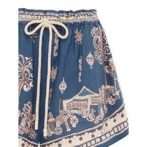 ALEMAIS Printed Drawstring Shorts