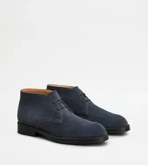 TOD'S Round Toe Lace-up Boots - Blue