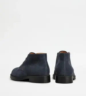 TOD'S Round Toe Lace-up Boots - Blue