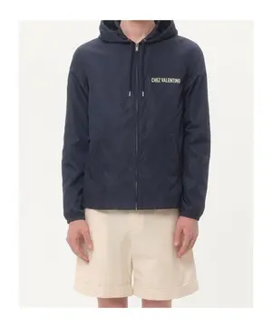 Valentino Garavani Chez Printed Hooded Jacket - Blue/ivory