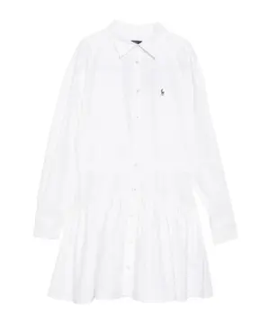 Ralph Lauren Buttoned Shirt Dress With Gathered Hem