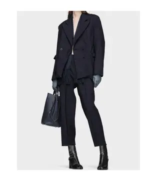 MAISON MARGIELA Pinstripe Wool Trousers - Blue
