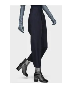 MAISON MARGIELA Pinstripe Wool Trousers - Blue